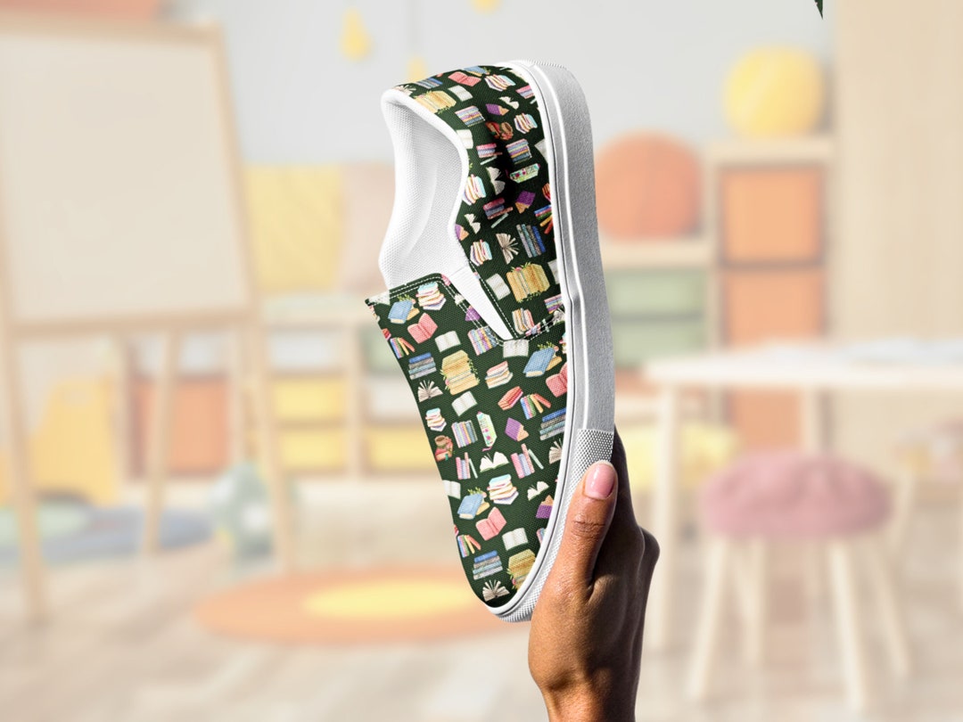 Reading Teacher Shoes - Women’s Slip-on Canvas Shoes - Shoes for Book ...