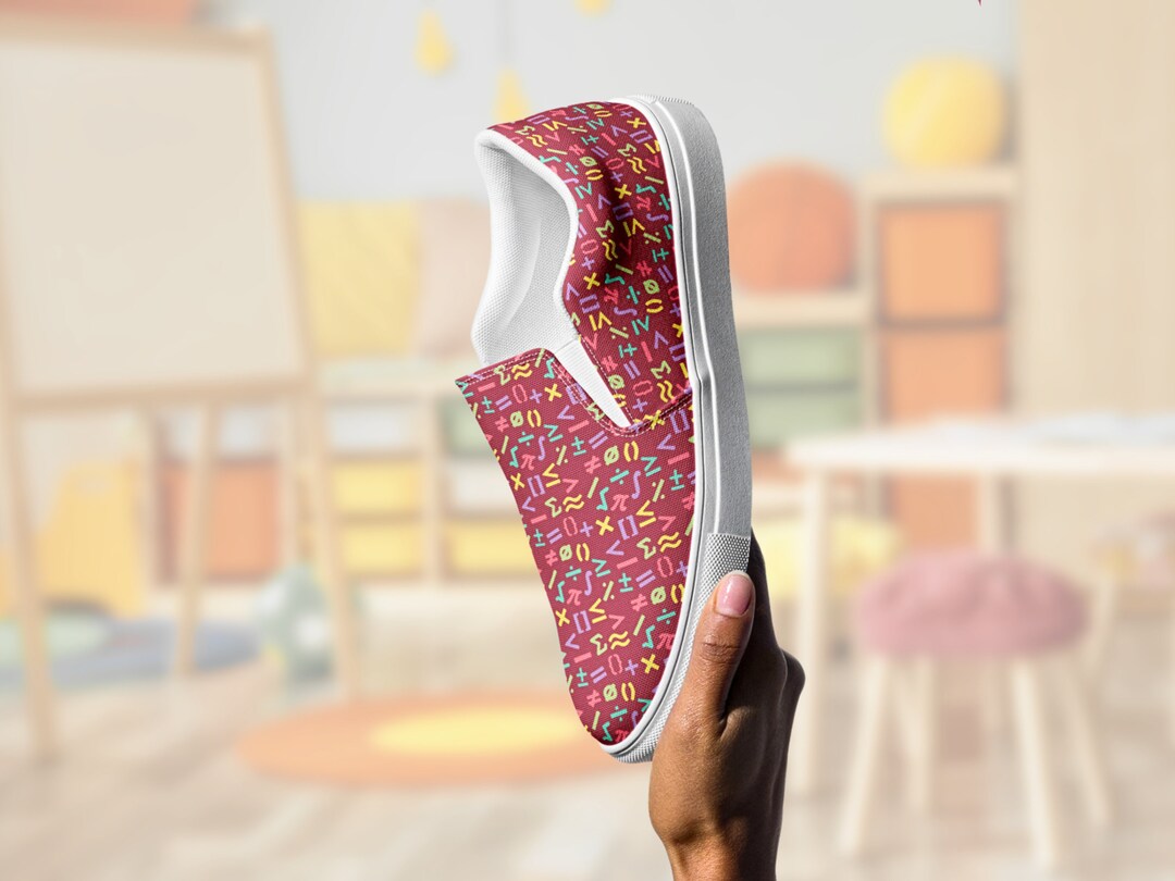 Math Teacher Shoes - Women’s Slip-on Canvas Shoes - Shoes for Math ...