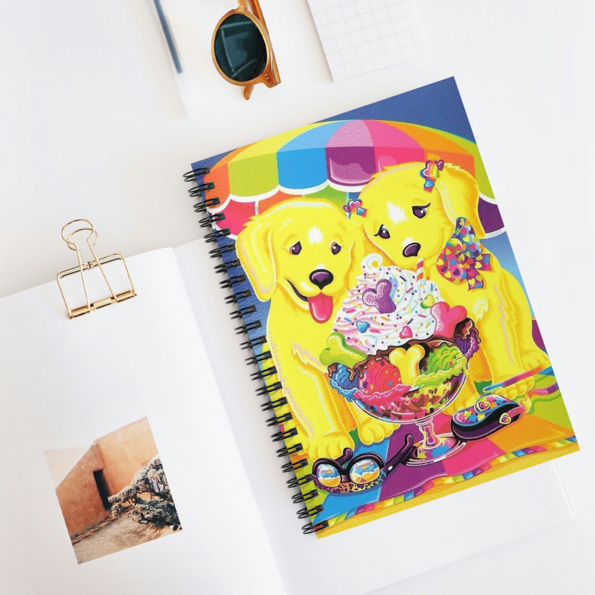 Lisa Frank Style Notebook Puppy - Etsy