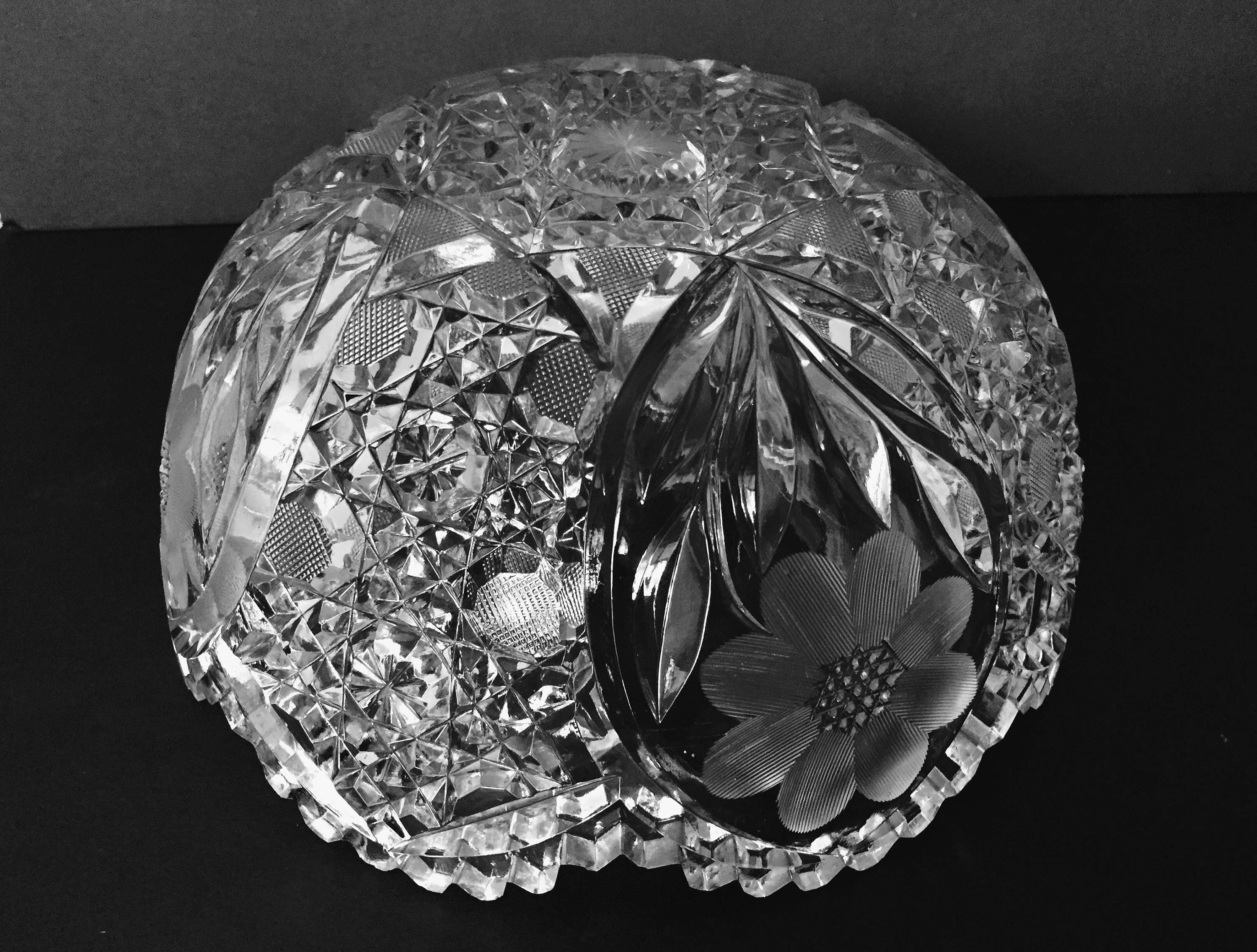 ABP American Brilliant Period Cut Glass Center Bowl - 1880 - 1910 - Etsy