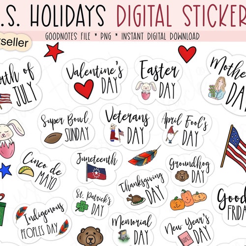 DIGITAL STICKERS for Digital Planner / Precropped Goodnotes - Etsy