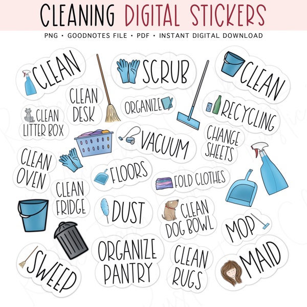 Cleaning Planner Stickers - Etsy