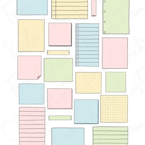 NOTES & NOTEPADS Digital Stickers for Goodnotes, Pastel Sticky Notes ...