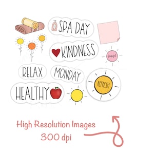 SELF-CARE Digital Stickers for Goodnotes, Self-love Pre-cropped Digital ...