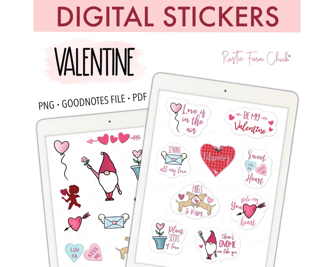 VALENTINE Printable Clipart, DIY Card Art, Pre-cropped PNG Digital ...