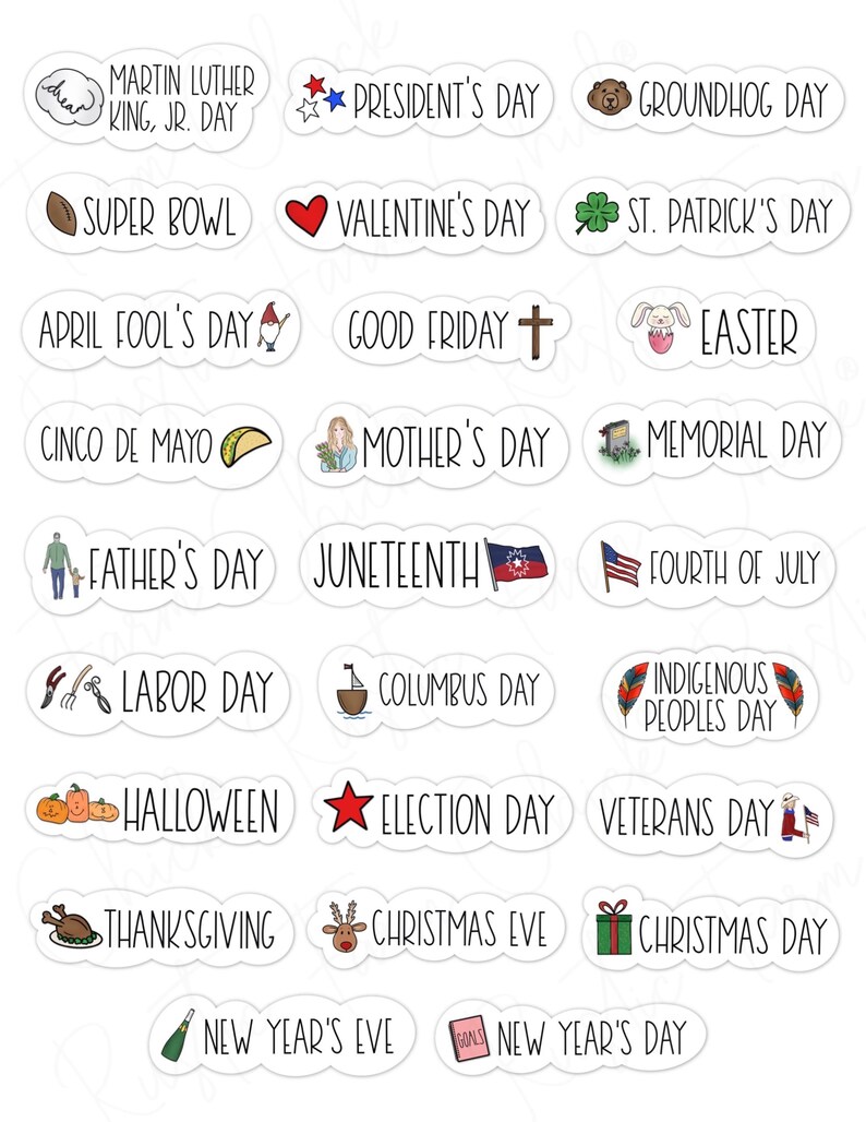 U.S. HOLIDAYS Mega Bundle Digital Stickers | Goodnotes Planner | iPad ...