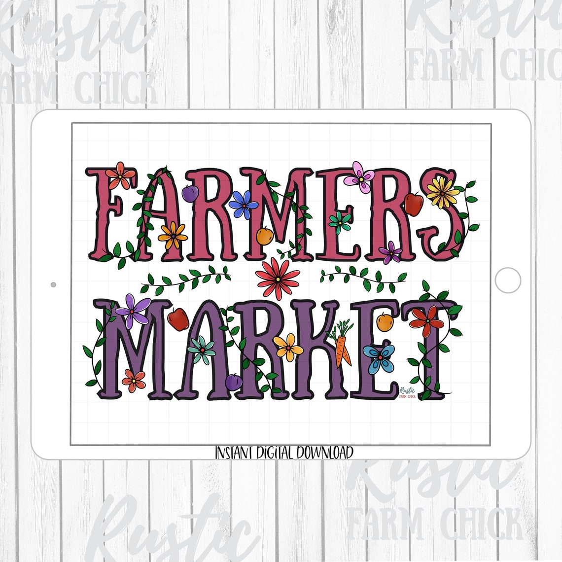 FARMERS MARKET Printable Digital Word Art Purple Farmers - Etsy
