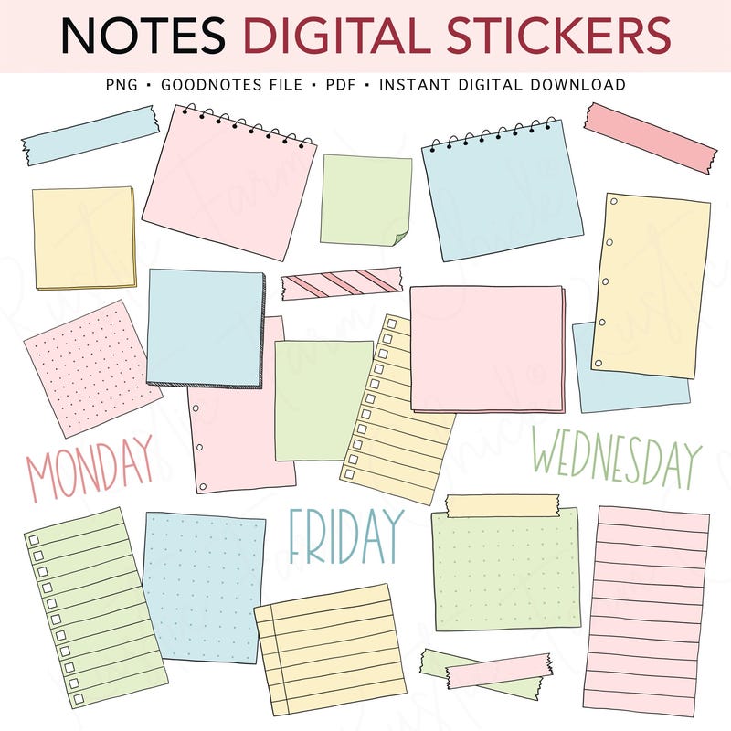 Pastel Sticky Notes - Etsy