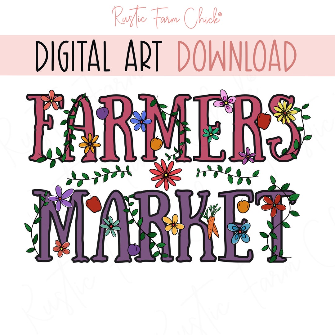 FARMERS MARKET Printable Digital Word Art Purple Farmers - Etsy