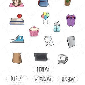 TEACHER Digital Stickers for Goodnotes, School Classroom Pre-cropped ...