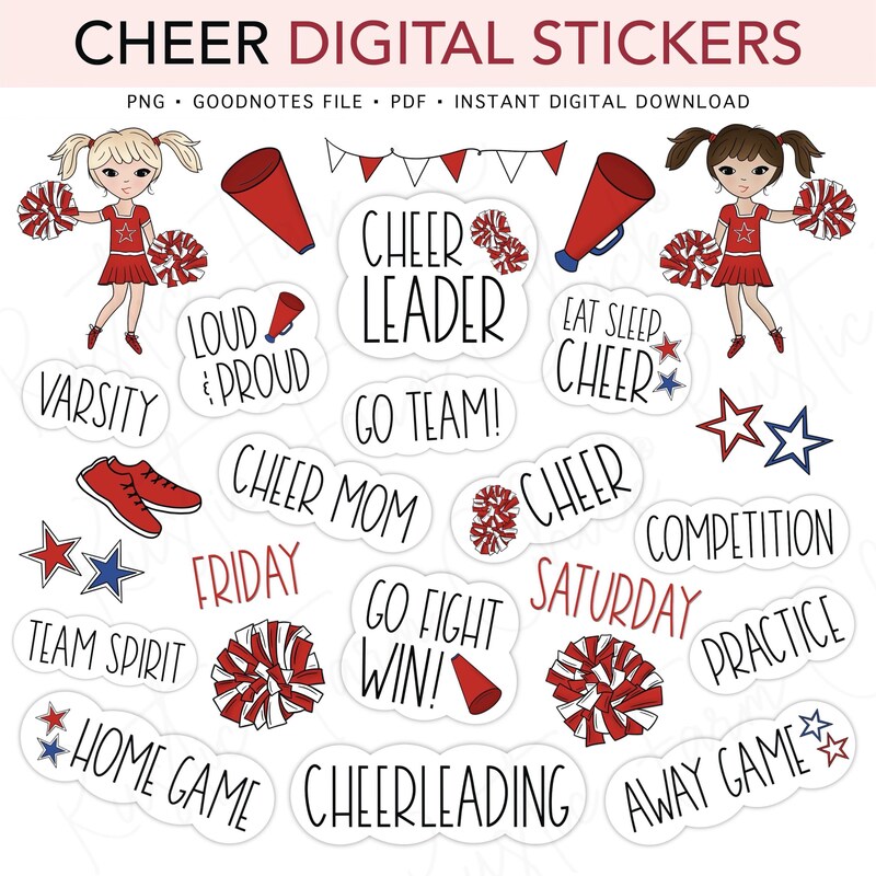 Cheer Digital Sticker - Etsy