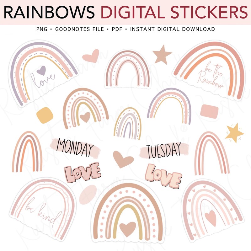 Rainbow Stickers - Etsy
