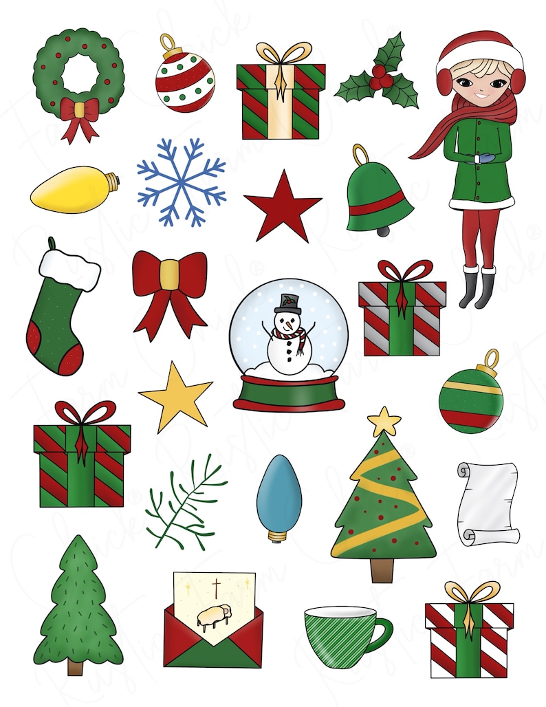 CHRISTMAS Words & Phrases, Goodnotes Stickers, Holidays Pre-cropped ...