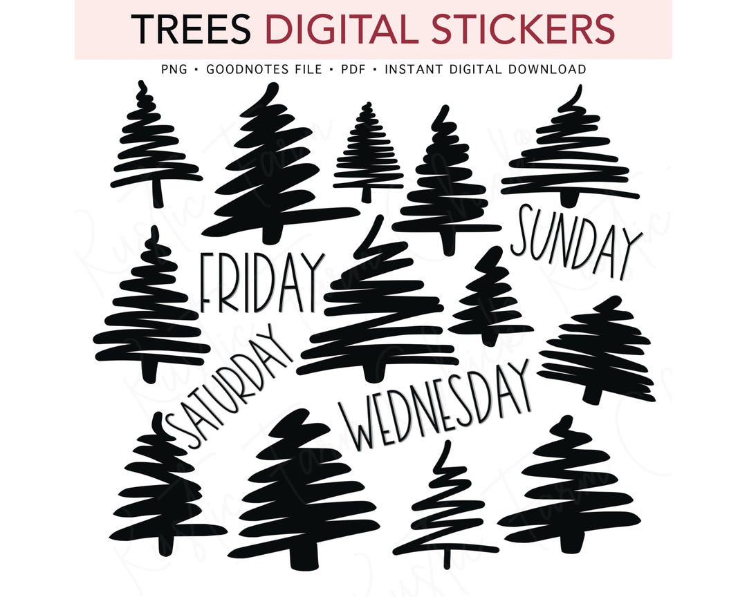 CLIPART TREES, Planner Clipart, Website Blog Clipart, Digital Planner ...