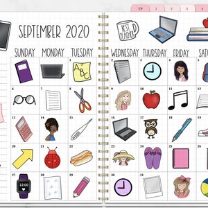 HOMESCHOOL Digital Stickers, Teacher Pre-cropped Digital Planner ...