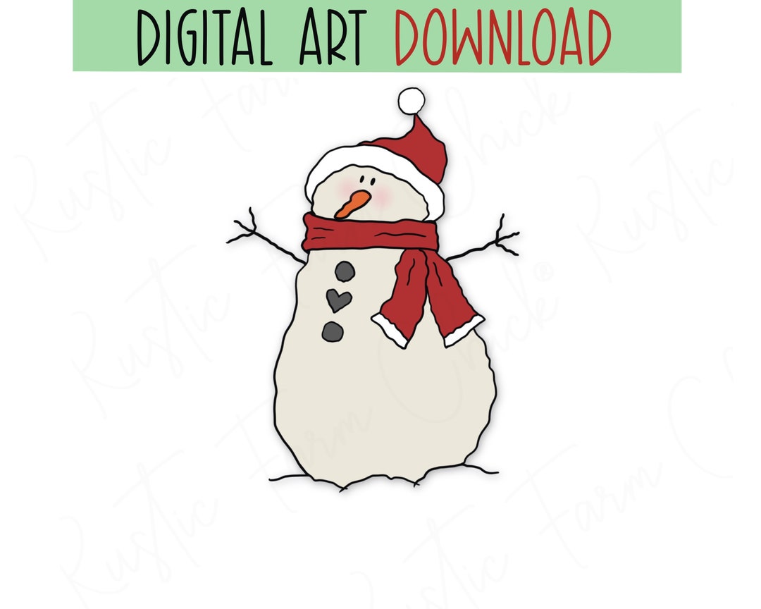 SNOWMAN Printable PNG Digital Clipart Christmas Digital Art - Etsy