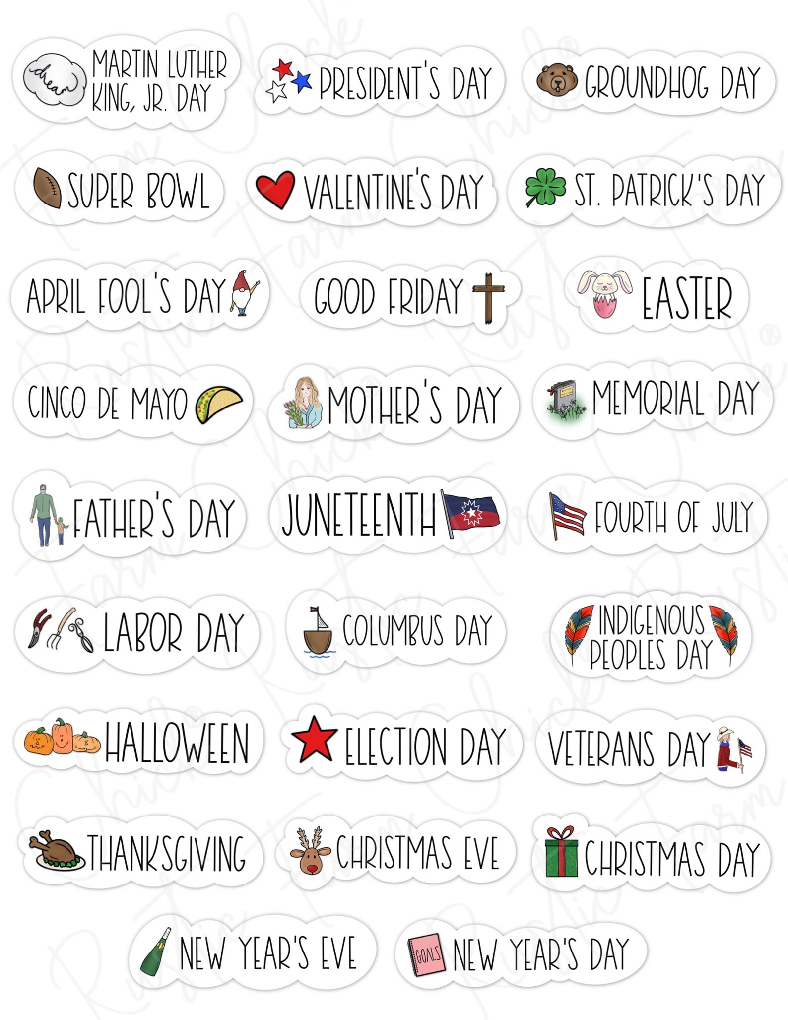 NATIONAL U.S. HOLIDAYS Digital Stickers Goodnotes Stickers - Etsy