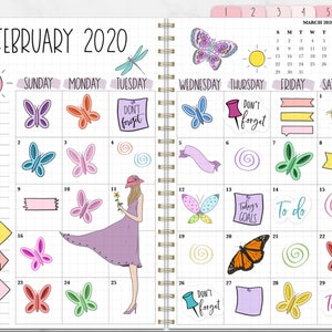 BUTTERFLY Digital Stickers for Goodnotes, Pre-cropped Digital Planner ...