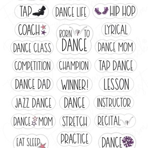 DANCE Digital Stickers, Ballet, Jazz, Tap, Hip Hop, Dance Practice Pre ...