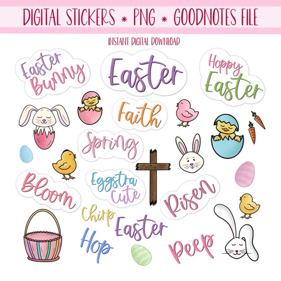 EASTER Digital Stickers for Goodnotes Pre-cropped Digital - Etsy