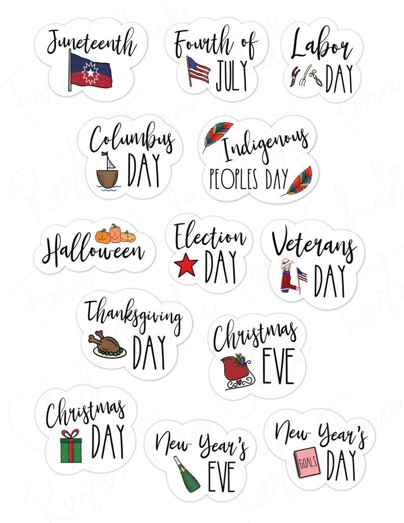 U.S. HOLIDAYS Mega Bundle Digital Stickers | Goodnotes Planner | iPad ...