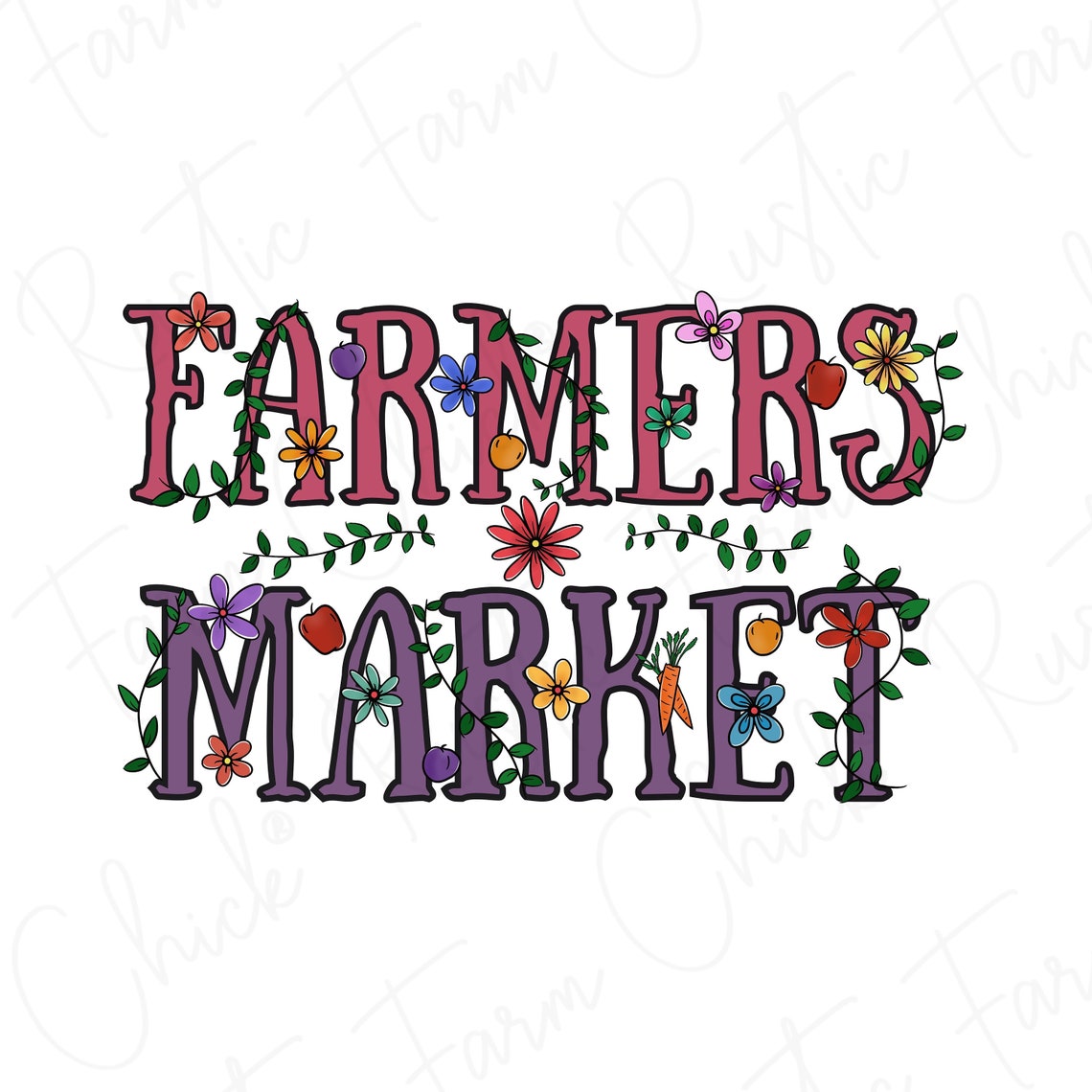 FARMERS MARKET Printable Digital Word Art Purple Farmers - Etsy