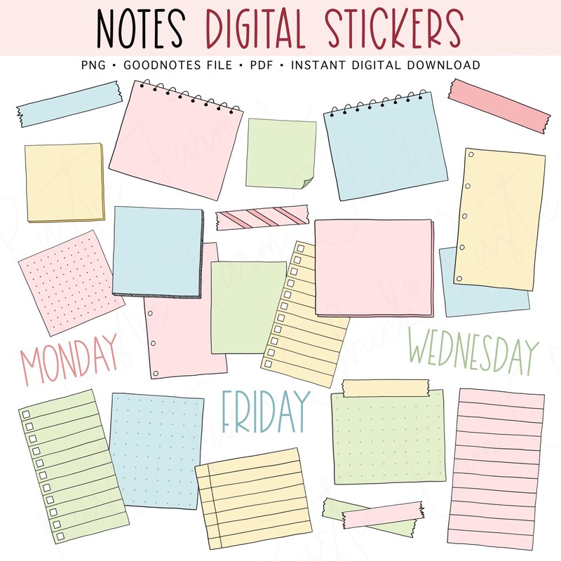 Pastel Sticky Notes - Etsy