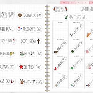 NATIONAL U.S. HOLIDAYS Digital Stickers, Annual Federal Holidays ...