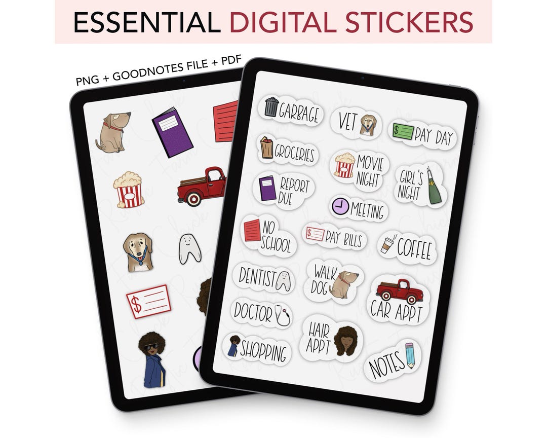 ESSENTIAL Goodnotes Stickers, Basic Daily Digital Stickers, African ...