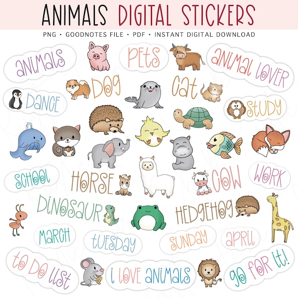 Animal Stickers - Etsy