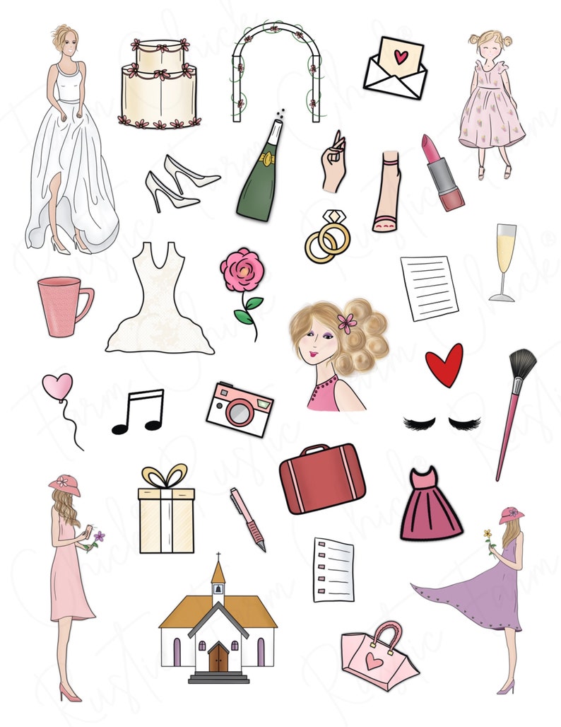 WEDDING PLANNER Digital Stickers, Goodnotes Stickers, Bridal Pre ...
