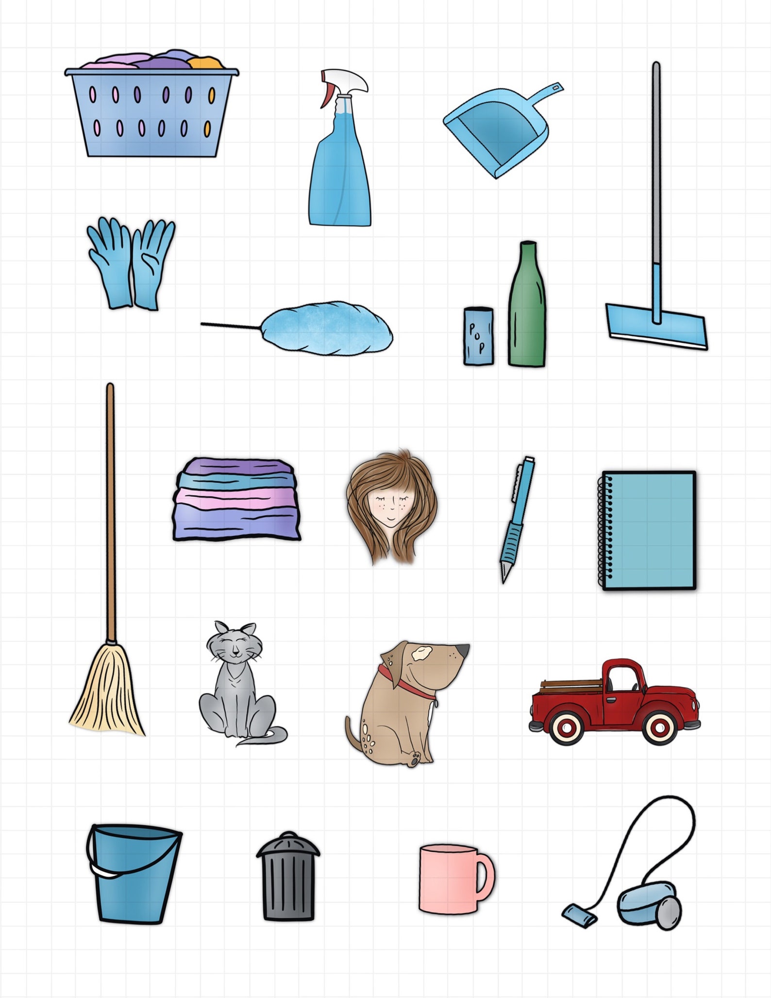 CLEANING Digital Stickers For GoodNotes Planner GoodNotes Etsy