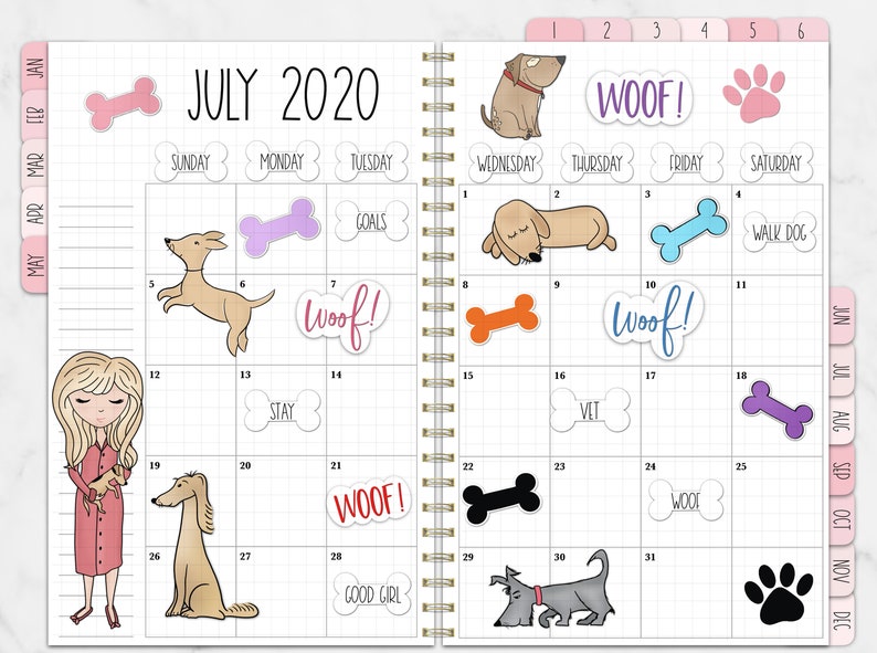 DOGS & Dog Mom Digital Stickers, Goodnotes Stickers, Pre-cropped ...