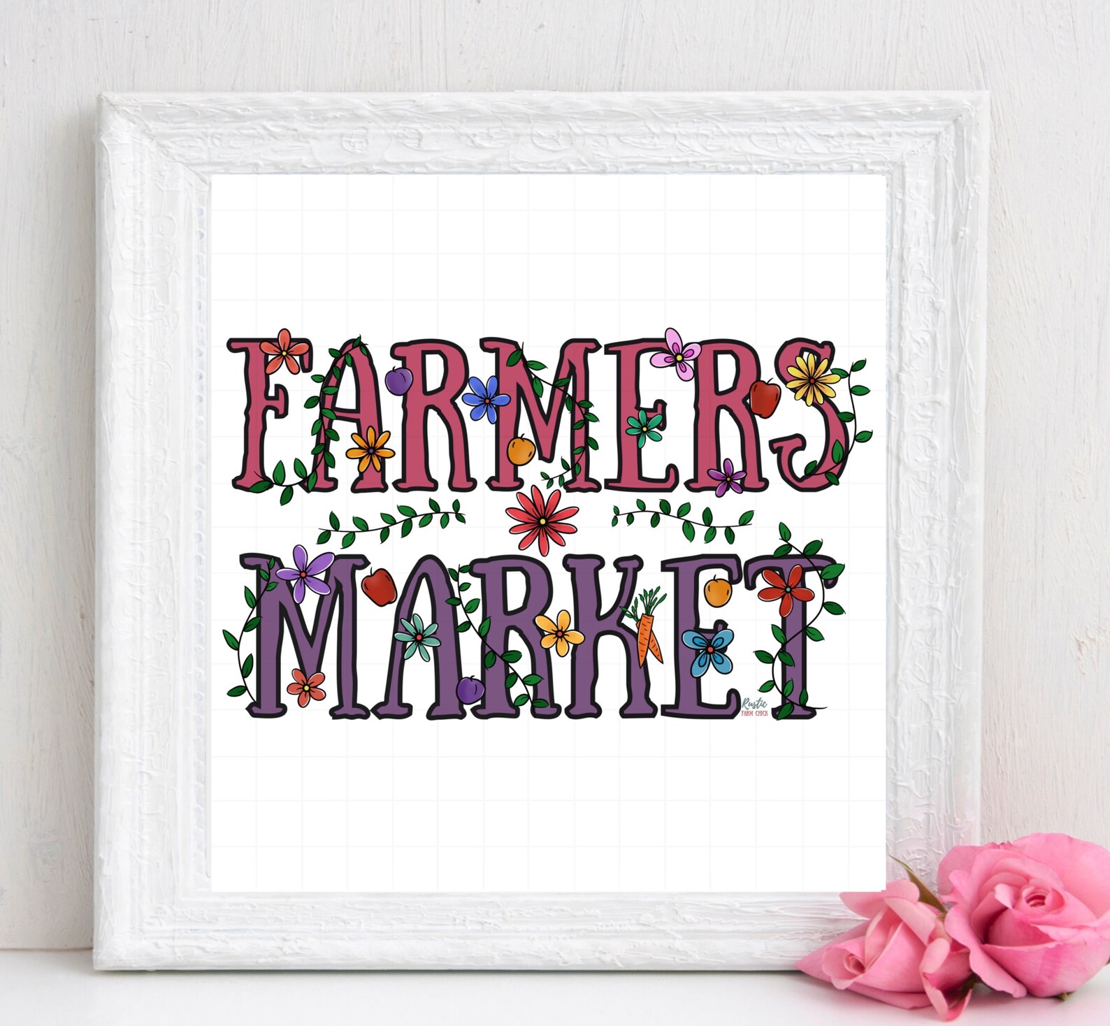 FARMERS MARKET Printable Digital Word Art Purple Farmers - Etsy