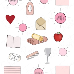 SELF-CARE Digital Stickers for Goodnotes, Self-love Pre-cropped Digital ...