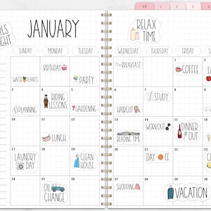 BASIC EVERYDAY Digital Stickers, Daily Pre-cropped Digital Planner ...