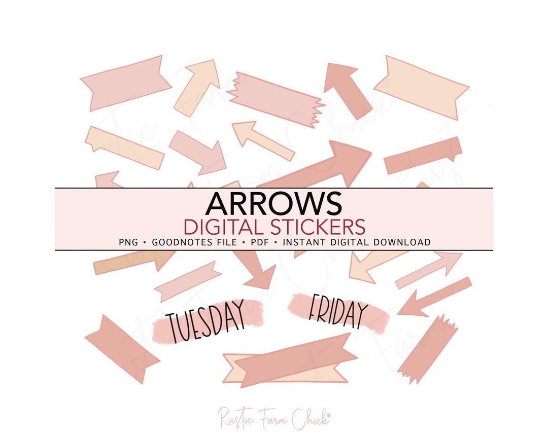 ARROWS & WIDGETS Pre-cropped Digital Planner Stickers, Goodnotes ...