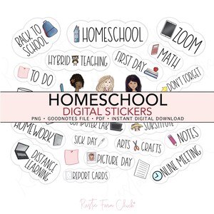 HOMESCHOOL TEACHER Digital Stickers, Goodnotes Stickers, Teaching Theme ...