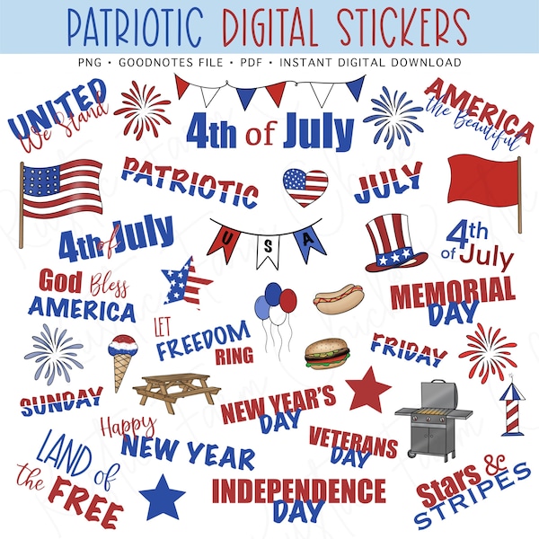 Digital Patriotic Paper - Etsy