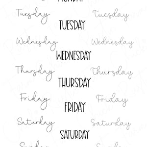 PLANNER WORDS Digital Stickers, Basic Calendar Pre-cropped Digital ...