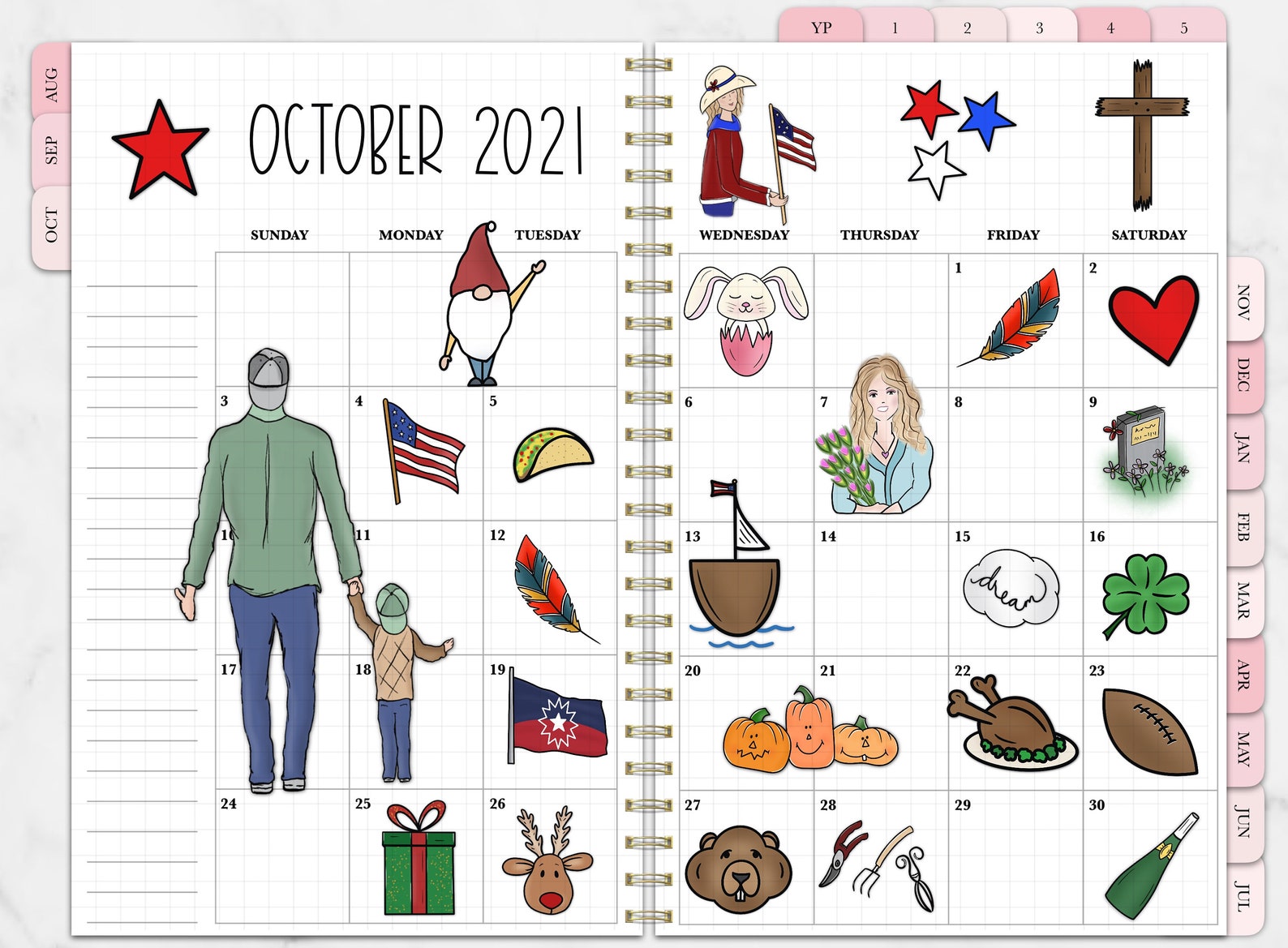 NATIONAL U.S. HOLIDAYS Digital Stickers, Annual Federal Holidays ...