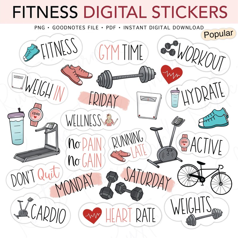 Fitness Stickers - Etsy