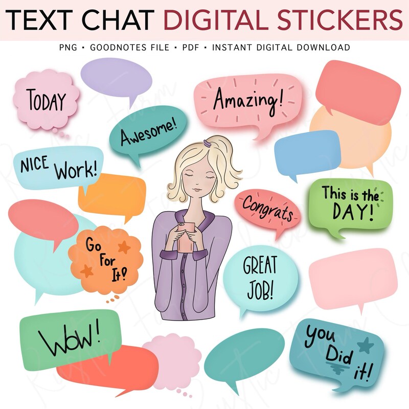 Text Bubble Stickers - Etsy