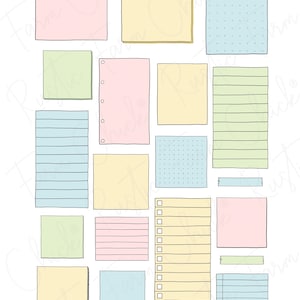 NOTES & NOTEPADS Digital Stickers for Goodnotes, Pastel Sticky Notes ...