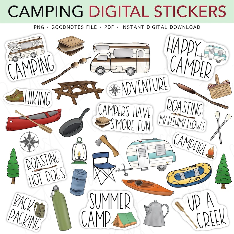 Camp Stickers - Etsy
