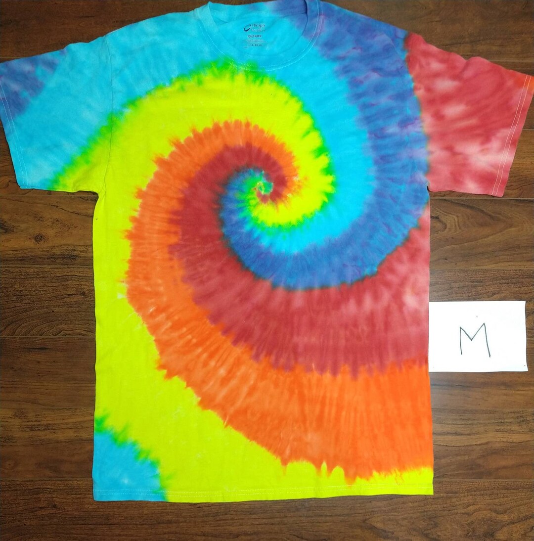 003 Medium Rainbow Spiral Tie Dye Shirt Etsy