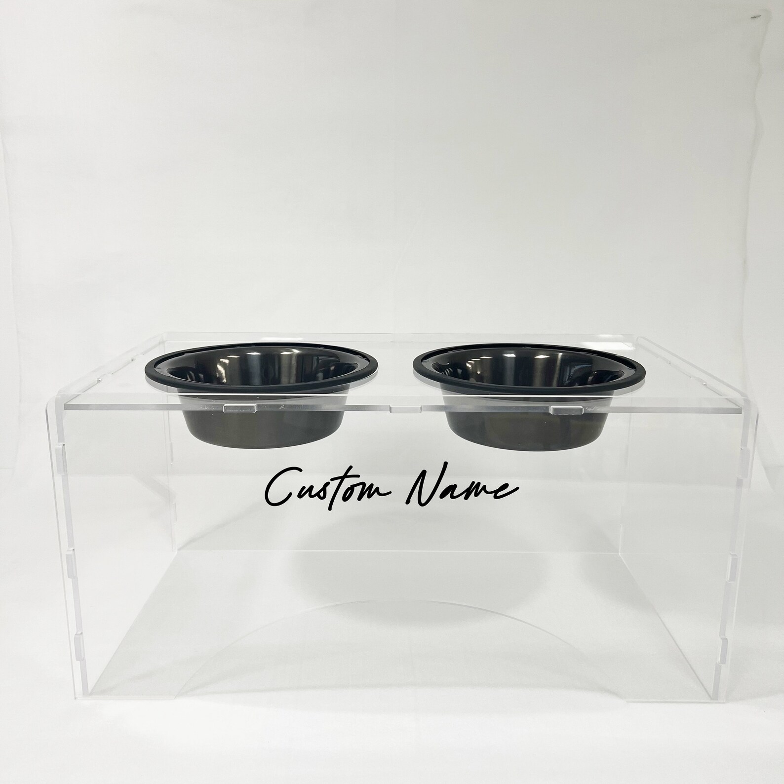 Premium Acrylic Dog Bowl Stand With Dogs Name and Choice of - Etsy