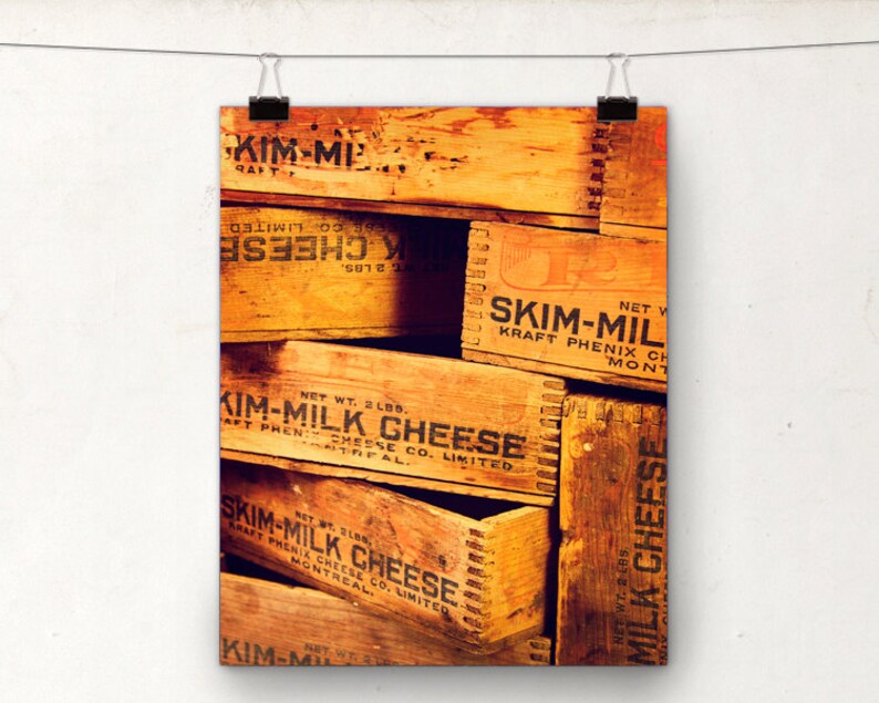Wooden Cheese Box Photograph, Rustic Kitchen Decor, Orange Brown - Etsy