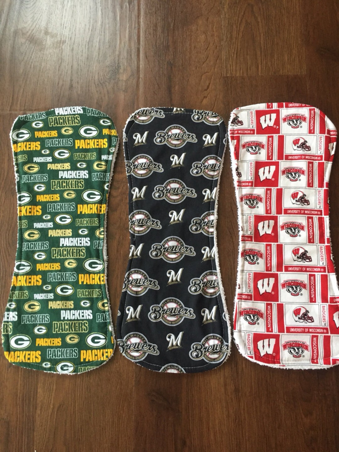 Wisconsin Sports Baby Gift, Badger Packer Brewer Burp Cloths, Sports ...