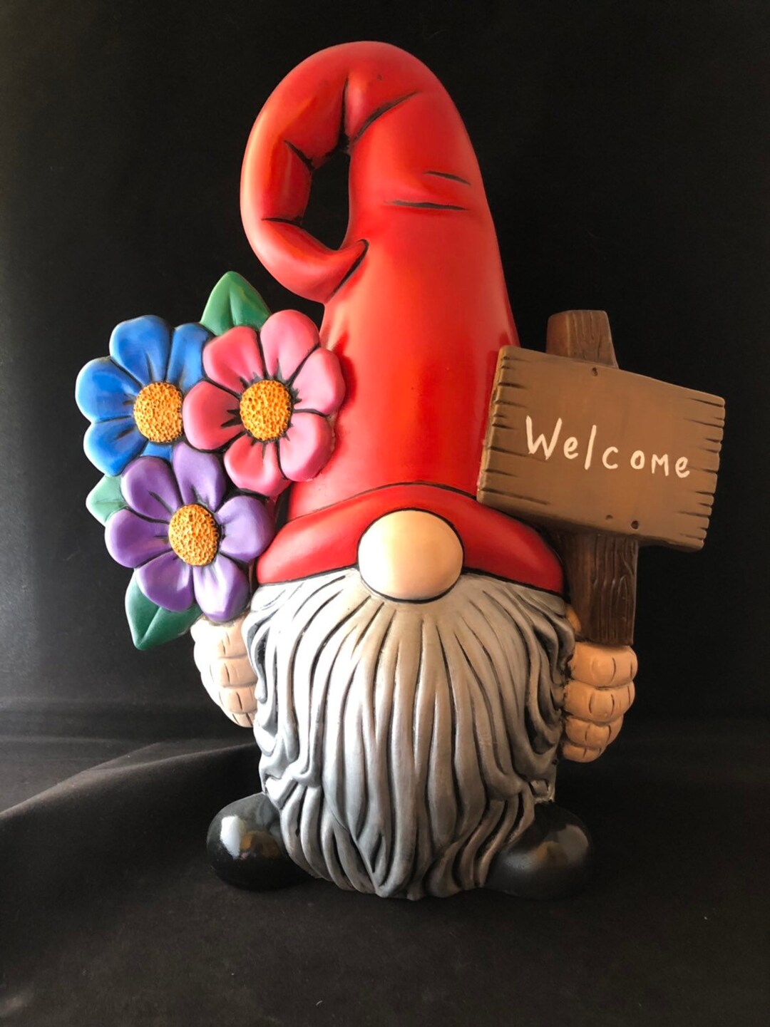 Ready to Paint or Painted Ceramic Bisque Large Gnome - Etsy